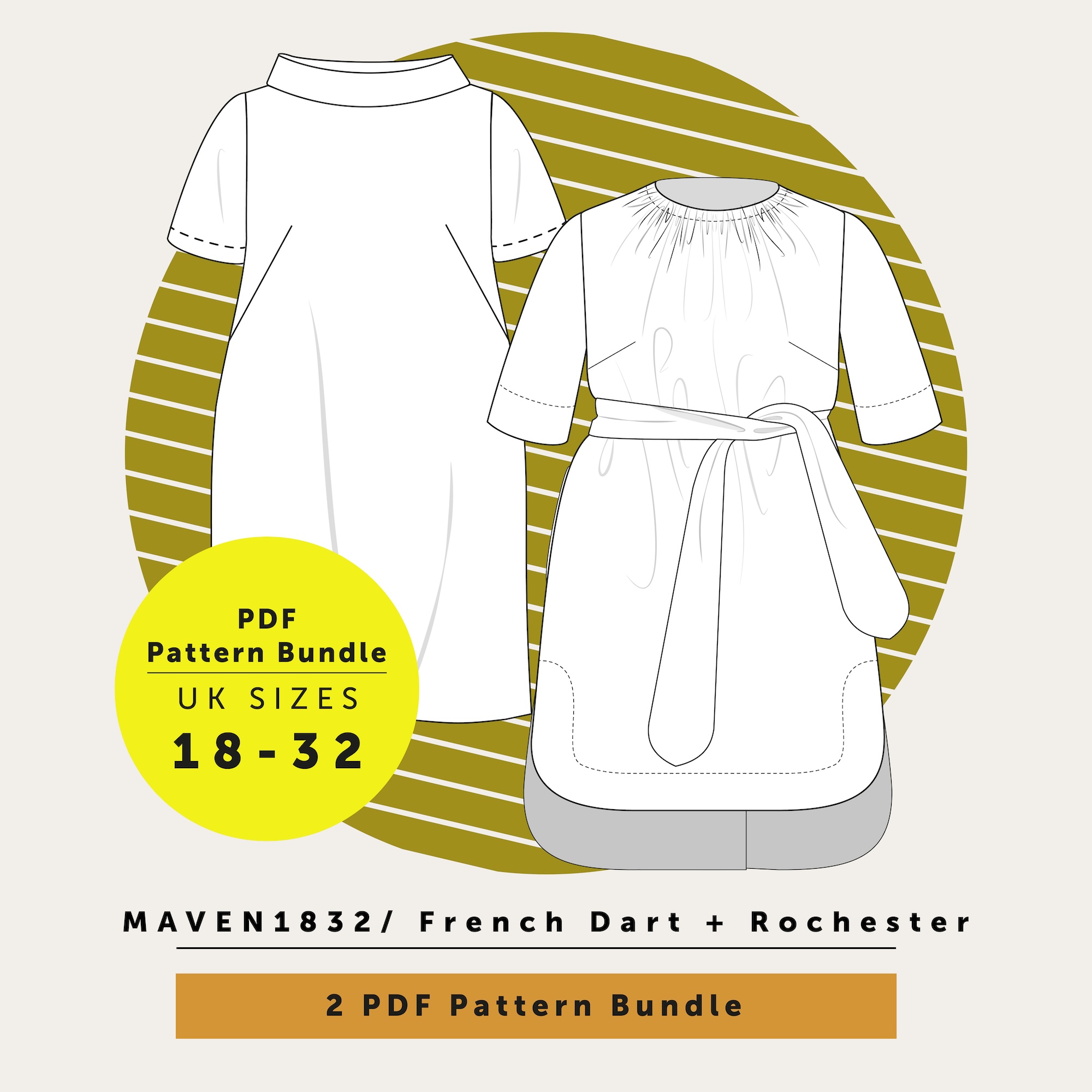 MAVEN1832 / French Dart + Rochester - 2 PDF bundle - Maven Patterns